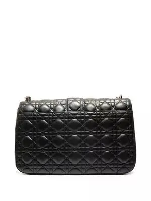 Dior Cannage Shoulder Bag With Chain Strap And Detachable Pouch - Black