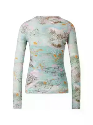 Off-White Light Jersey Storytelling Double Top - Blue