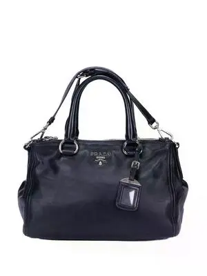 Prada Double Zip Leather Tote Bag