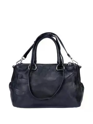 Prada Double Zip Leather Tote Bag