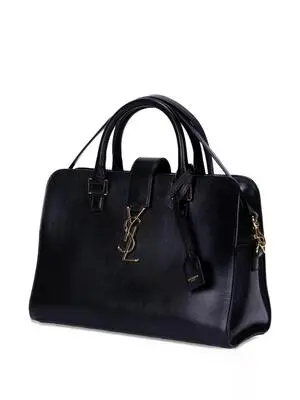Saint Laurent Baby Cabas Leather Tote - Black