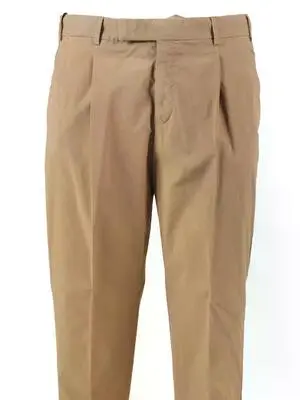 PT TORINO Pleated Turn-up Trousers - Neutrals