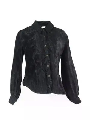 GANNI Pleated Button-down Blouse