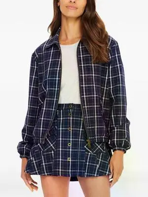 The Upside Valencia Lexi Collared Check Jacket - Blue