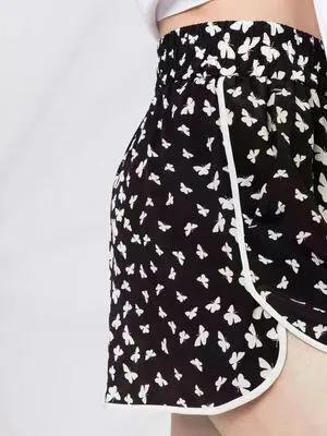 Red Valentino Butterfly-print Silk Shorts