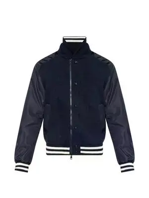 Moncler Striped-trim Knitted Bomber Jacket