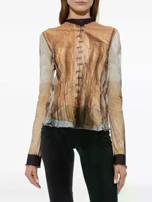 KNWLS Buttoned Mockneck Top