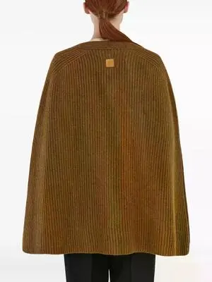 FERRAGAMO Cashmere Blend Cape With Ribbed Detailing