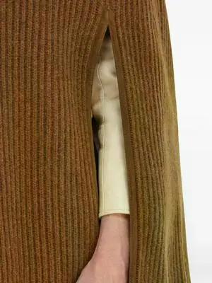 FERRAGAMO Cashmere Blend Cape With Ribbed Detailing