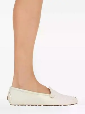 FERRAGAMO Gancini Driver Loafers - Neutrals