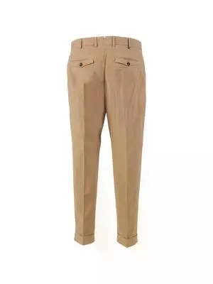 PT TORINO Pleated Turn-up Trousers - Neutrals