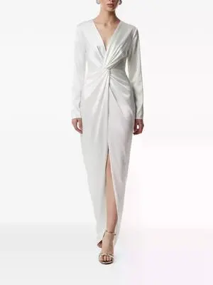 FRAMBOISE Twisted V-neck Dress - White