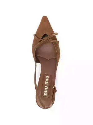 Miu Miu Bow Point Pumps - Brown