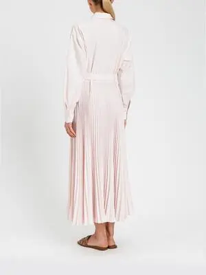 TWINSET Midi Shirt Dress With Pleated Skirt