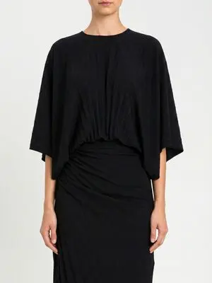 TWINSET Crêpe Blouse With Relaxed Fit And Crew Neck - Black