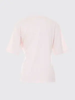 TWINSET Draped Cotton T-shirt With Metal Plaque Detail - Pink