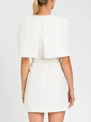 TWINSET Mini Cape Dress In Linen Blend