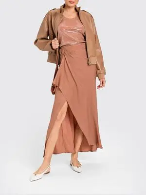 TWINSET Faux Leather Bomber Jacket