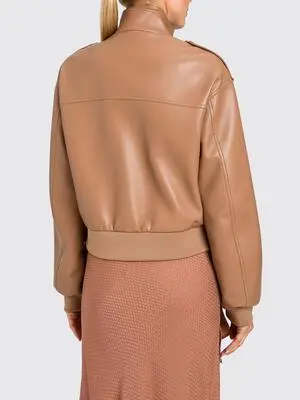 TWINSET Faux Leather Bomber Jacket