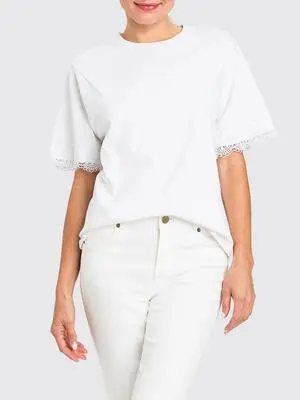 TWINSET Cotton T-shirt With Lace Inserts