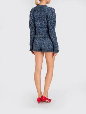 TWINSET Bouclé Cotton Jacket With Fringe Detailing