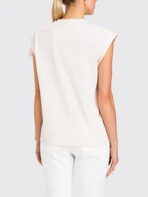 TWINSET Cotton T-shirt With Embellished Straps - Pink