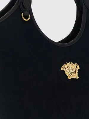 Versace La Medusa Cotton Canvas Tote Bag - Black