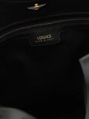 Versace La Medusa Cotton Canvas Tote Bag - Black