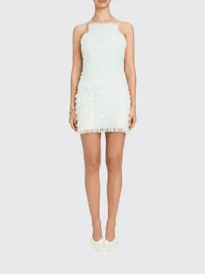 TWINSET Aquacoloured Tulle Ruffled Mini Dress