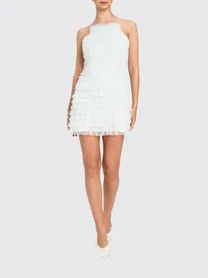 TWINSET Aquacoloured Tulle Ruffled Mini Dress