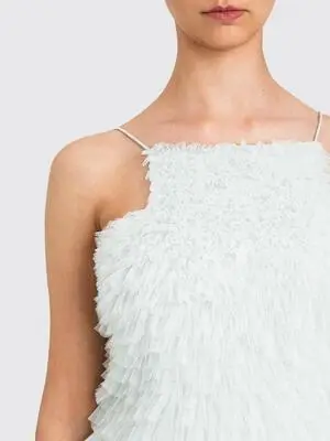 TWINSET Aquacoloured Tulle Ruffled Mini Dress