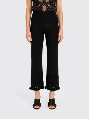 TWINSET Cropped Flare Trousers With Ruffled Hem