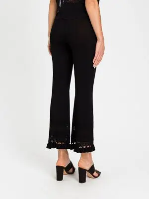 TWINSET Cropped Flare Trousers With Ruffled Hem