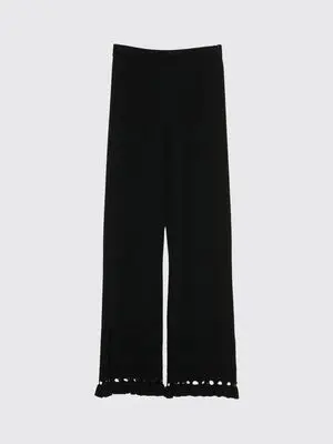 TWINSET Cropped Flare Trousers With Ruffled Hem