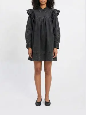 GANNI Ruffled Collared Dress