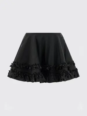 GANNI Crêpe Mini Skirt With Ruffles - Black