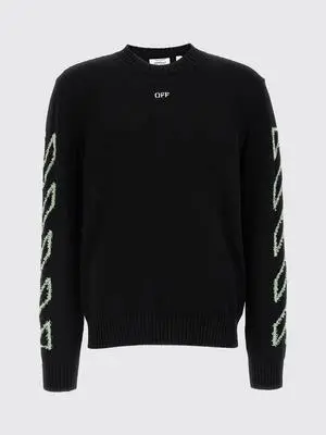 Off-White Cotton Logo Crewneck Pullover - Black