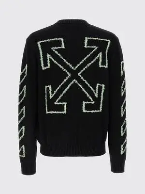 Off-White Cotton Logo Crewneck Pullover - Black