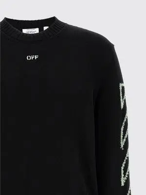 Off-White Cotton Logo Crewneck Pullover - Black