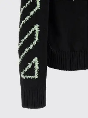 Off-White Cotton Logo Crewneck Pullover - Black
