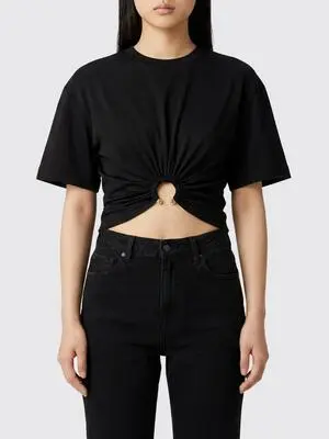PACO RABANNE Rabanne Cotton Crop T-Shirt With Metal Ring Detail