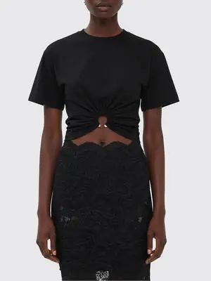 Rabanne Cropped T-shirt With Ring Detail - Black