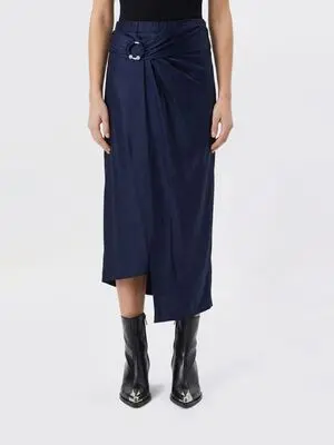 Rabanne Asymmetrical Jersey Midi Skirt - Blue