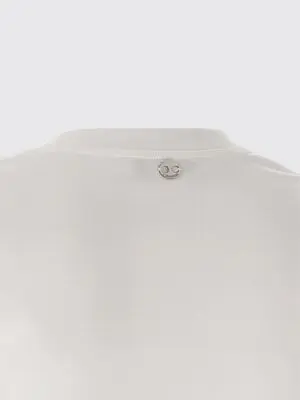 Rabanne Cropped Slogan Print T-shirt With Metal Ring Detail - White