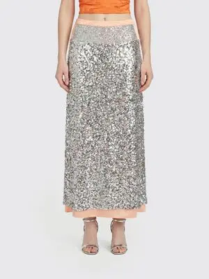 Rabanne Sequin Midi Skirt - Silver