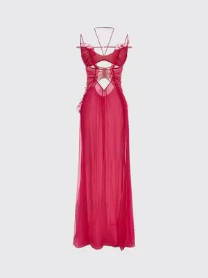 NENSI DOJAKA Cut-out Silk Maxi Dress - Fuchsia