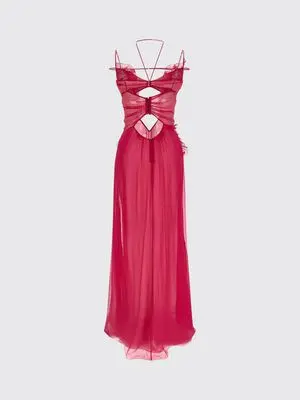 NENSI DOJAKA Cut-out Silk Maxi Dress - Fuchsia