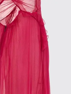 NENSI DOJAKA Cut-out Silk Maxi Dress - Fuchsia