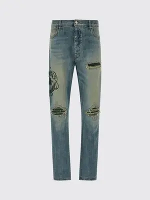 Amiri Distressed Logo Jeans - Blue