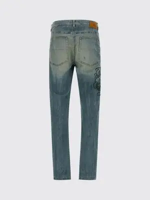 Amiri Distressed Logo Jeans - Blue